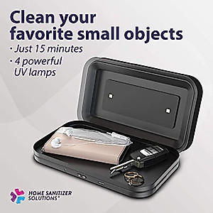 UV Phone Sanitizer with Smartphone Charger Powerbank 5000 mAh - Collapsible Ultraviolet Disinfection and Sterilization Light Box for Keys Wallet Money Jewelry