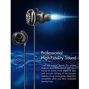 VEENAX Pogo Wireless Headphones, Bluetooth Sport Earphones, Fitness Earbuds with Mic, Magnetic and Super Bass, 8H Playtime, Sweatproof, in Ear Stereo Headset for iPhone iPad iPod Phone MP3, Black