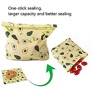 LSJTZ Beeswax Cloths for Groceries, Beeswax Bread Bags Made of Organic Cotton, Reusable Oilcloths Cling Film, Fruit and Vegetable Bags for Zero Waste (3335cm)