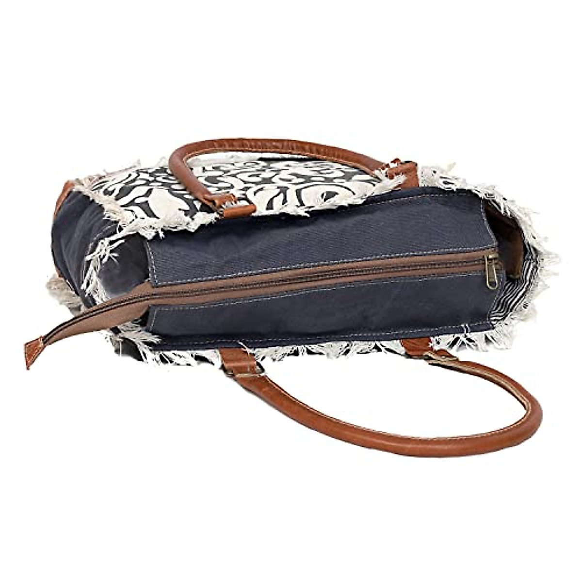 Upcycled Canvas & Leather Shoulder Bag Tote Crossbody Purse Leather Tote Bag Classic Canvas Tote (style 2)