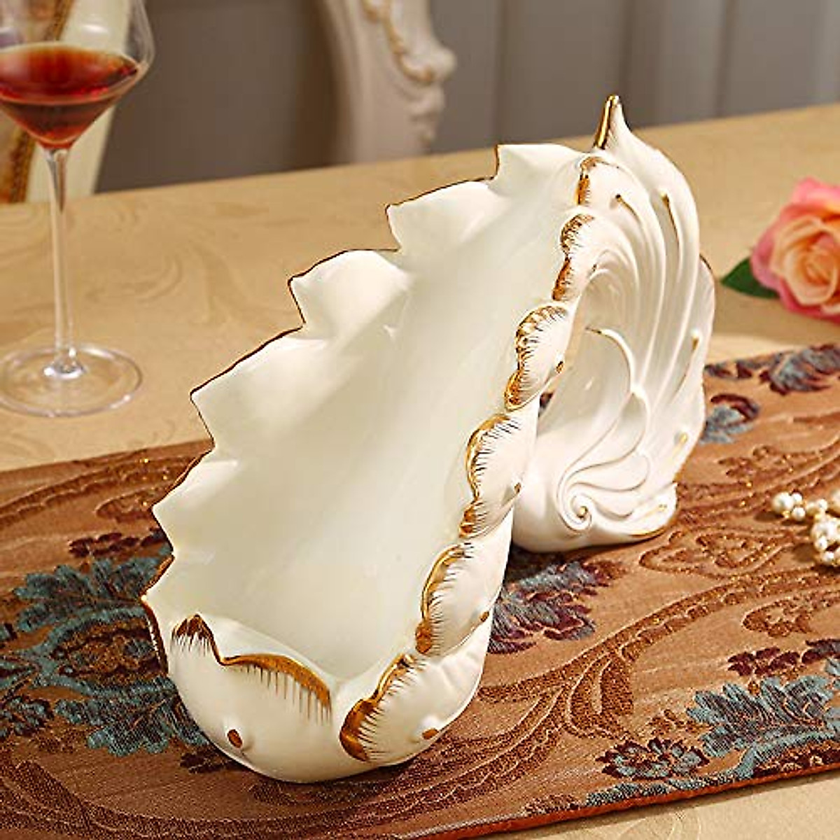 Stylish Simplicity Ivory Magnetic Wine Rack Decoration Peacock Modeling Crafts European Wine Cabinet Decoration Creative Home Desktop Porch Partition Decoration Decoration Wedding Gift Beautiful and