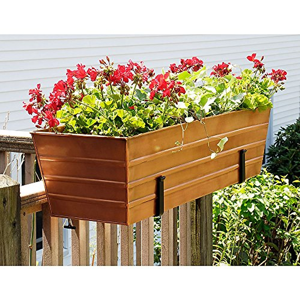 Achla Designs C-21C Plated Flower Box, Window Flowerbox Planter, Large, Copper