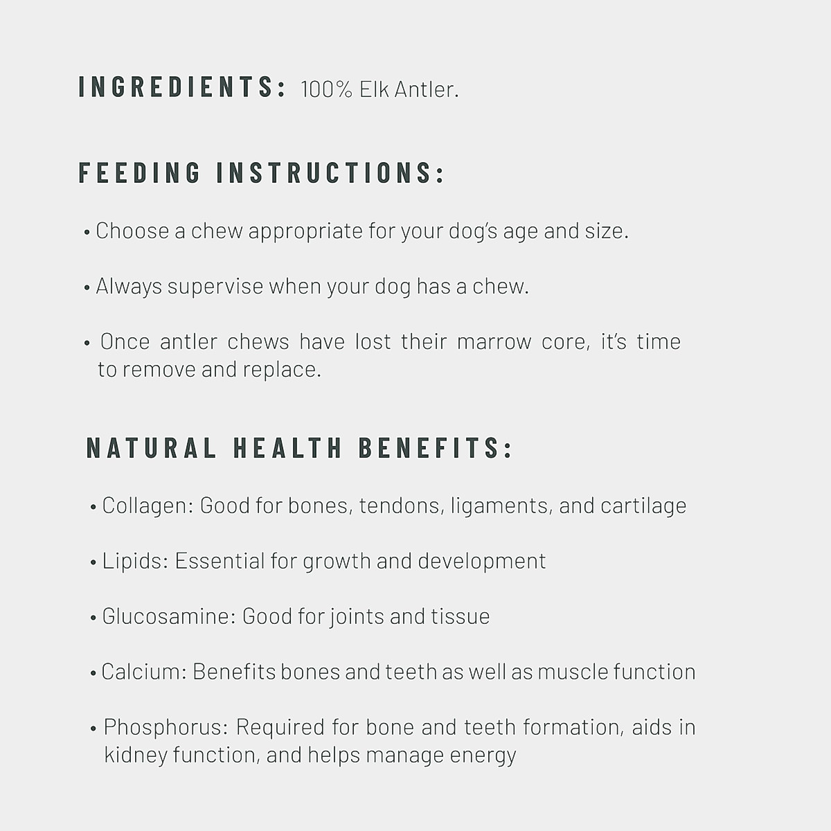 Get Joy Elk Antler Split Natural Dog Chew, Large 5-7 Inches, Odor Free, Long Lasting, Naturally Shed and Harvested in USA