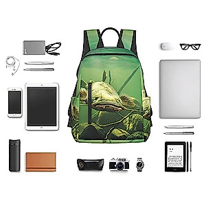 GAGALU Laptop Backpack Underwater Catfish Printed Lightweight Outdoors Backpack