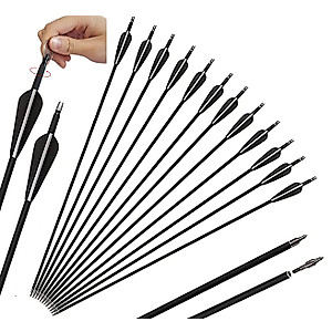 Vogbel 60" Archery Bow and Arrows Set for Adults Black Hunter Takedown Recurve Bow Survival Bow Hunting Longbow Bamboo Core Limbs for Right Handed Shooters Target Shooting Practice(60LB)