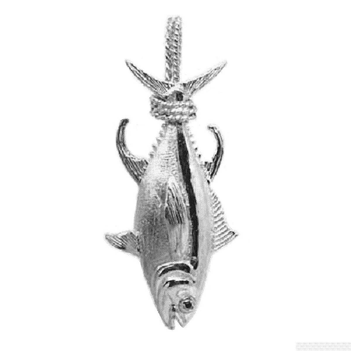 SURANO DESIGN JEWELRY 14.0g Sterling Silver Albacore Tuna Fish 3D Solid Pendant, Made in USA