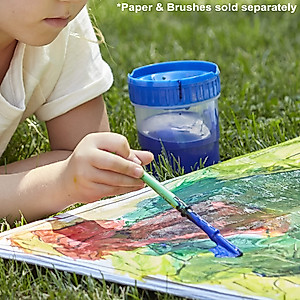 Melissa & Doug Spill-Proof Paint Cups - 4-Pack, Airtight Seal, Snap Lids - Kid-Safe Reusable No-Spill Paint Cups Storage Containers