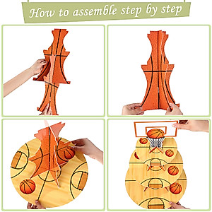 Basketball Theme Party Cupcake Stand Decorations, 3 Tier Sports Theme Party Cupcake Tower Baseball Basketball Birthday Party Table Decorations for Teenagers Baseball Basketball Sports (Basketball)