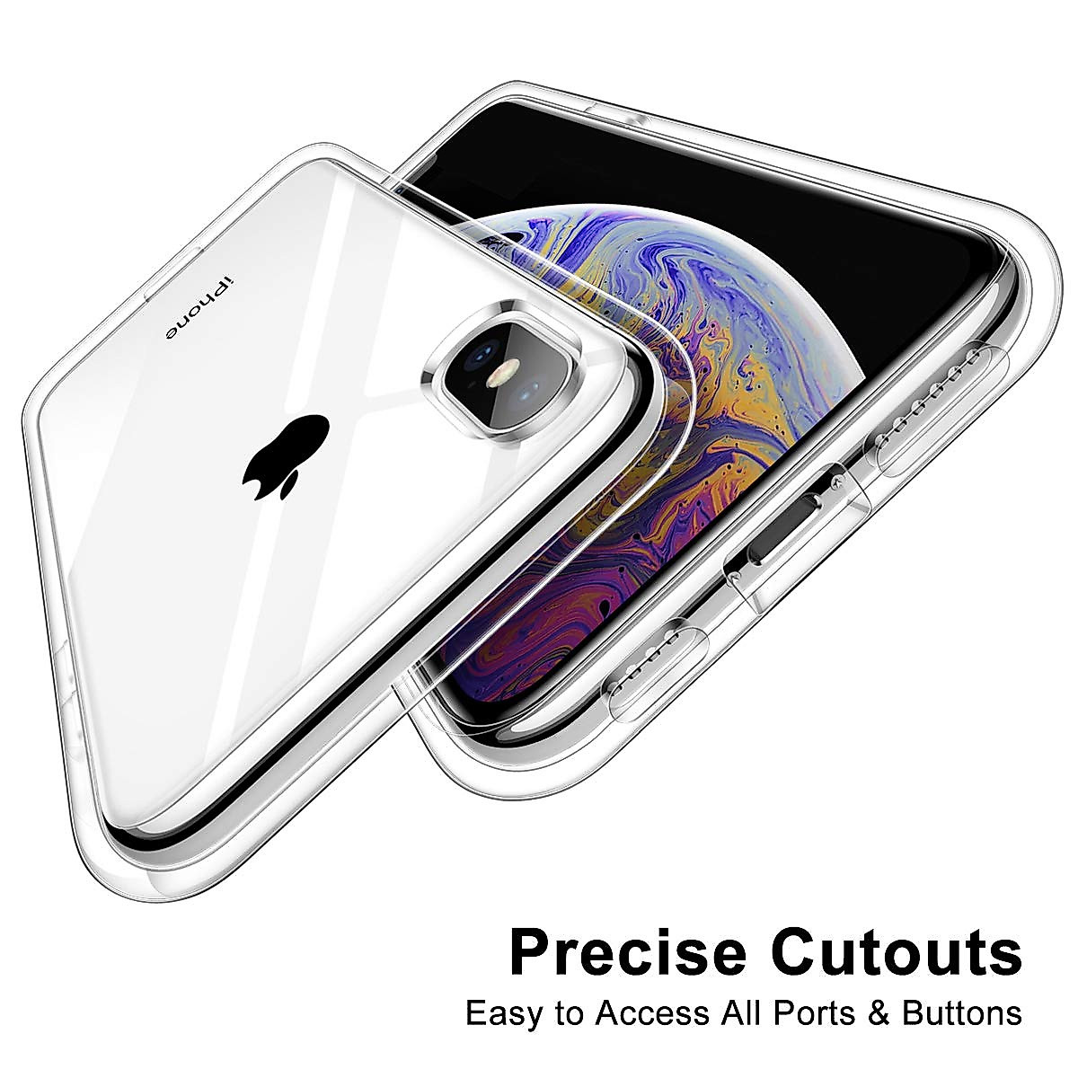 Meifigno Clear Designed for iPhone X/Xs Case, [Certified Military Protection] [Anti-Yellow] Transparent Hard PC with Soft TPU Bumper, Protective Phone Case Compatible with iPhone X/Xs 5.8", Clear