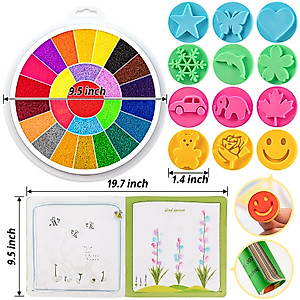 Funny Finger Painting Kit for Kids, 25 Colors Washable & Non-Toxic Finger Drawing Toys and Picture Album Educational Tool Kit for DIY Craft