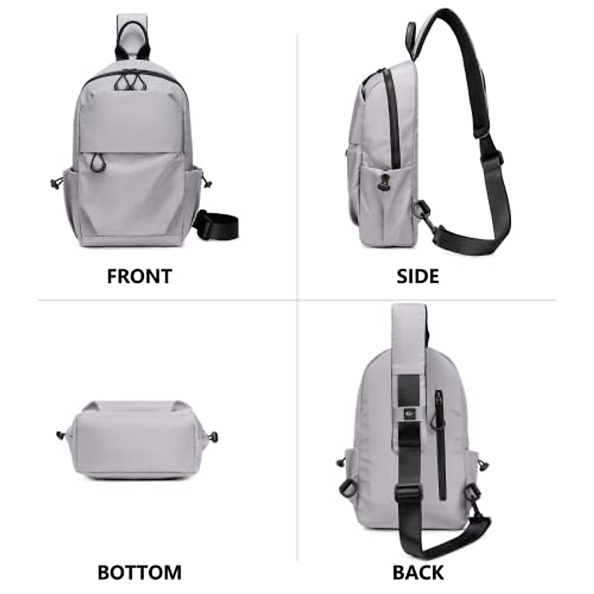 CANTLOR Men Small Sling Bag Crossbody Backpack Travel Daypacks Chest Pack Lightweight Outdoor Shoulder Bag One Strap