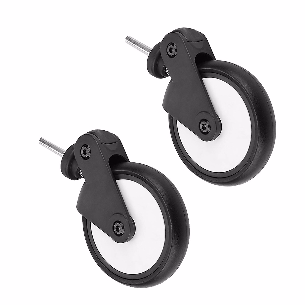 Stroller Wheels Replacement, Stroller Wheel Accessory Baby Stroller Front Wheel Set Stroller Wheel Bearing Wheel Rubber Kids Carriage Mini Wheel for Yoyo, Kiddopotamus, Chbaby（a Pair of Front Wheels）