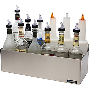 San Jamar B5522D Stainless Steel Double Rail Speed Rack Bottle Holder, 21-1/8" Width x 7-5/8" Height x 8" Depth