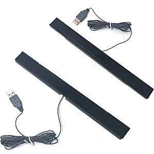 Tuboopy Wii Sensor Bar Replacement for Nintendo Console - Wired USB Infrared IR Light Stand for Wii U Motion Ray Dolphin（Black）