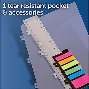 Office Depot® Brand Stellar Notebook With Spine Cover, 6" x 9-1/2", 3 Subject, College Ruled, 120 Sheets, Blue