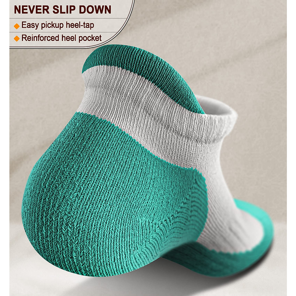 BULLIANT Socks For Women 6Pairs-Womens Athletic Ankle Socks No Show Cushioned for Walking Running-Compression Arch Support(6Pairs,Shoes Size:Women 6-8)