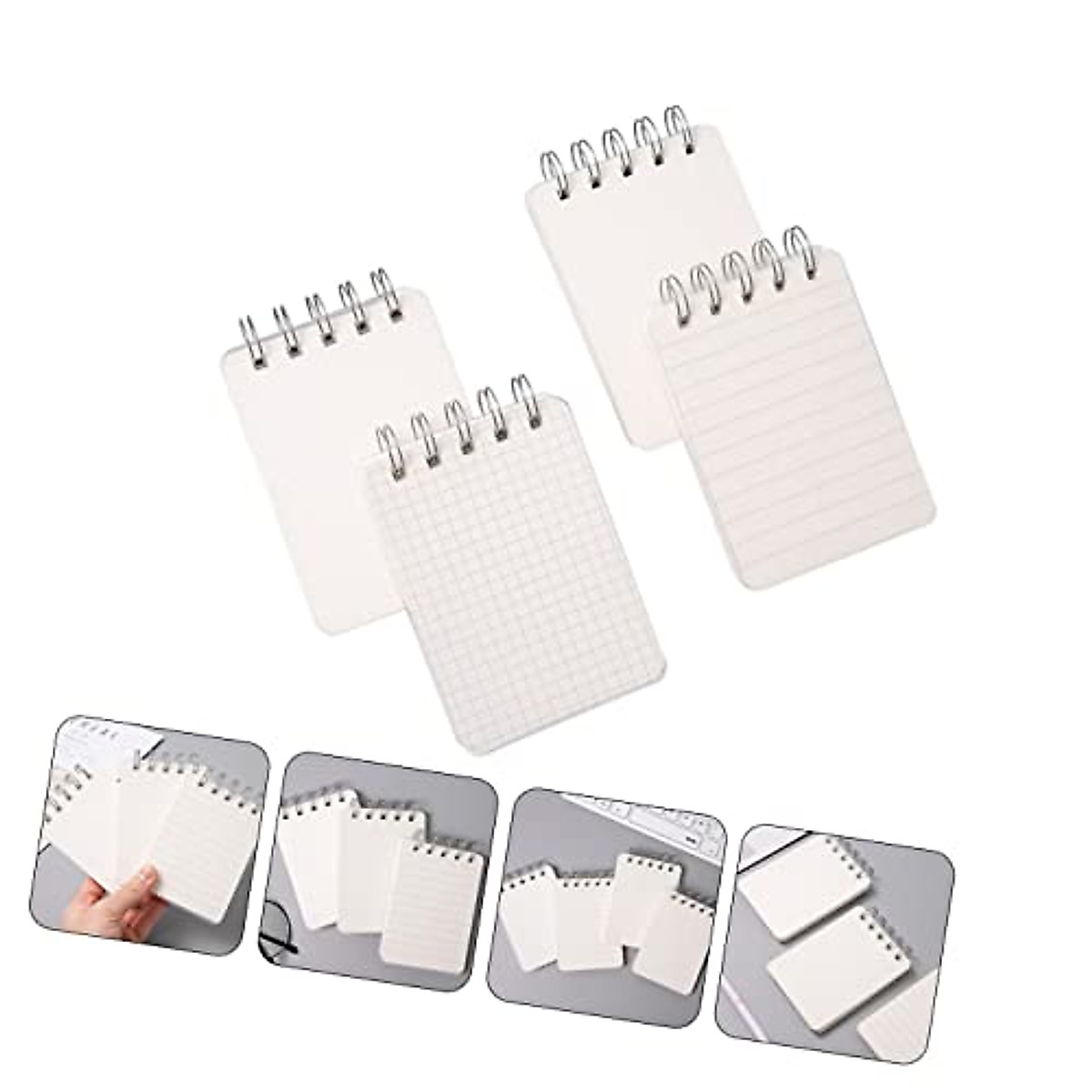 DEPILA 8 pcs Convenient Products Blank Memo Grid School Notepad Portable Pads Office Studying Ring Notebooks Flash Card Writing White Cards Note Notebook Student Pocket Paper Ruled Study Note pad