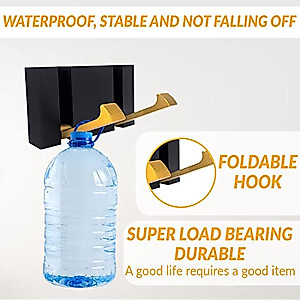 RAW DM -Single Pack-Waterproof Modern Coat Rack, Wall Hook, Hidden Coat Hook, Wall Hanger, Foldable Towel Rack, Door Coat Hanger -2 Black Gold Hooks