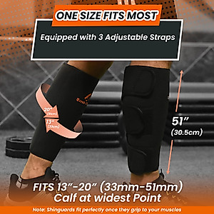 Trend Changer Weightlifting Shin Guards/Calf Support Brace 7mm Thick Neoprene for EasyWear-Deadlift Shin Guards, Box Jump, Crossfit Adjustable Shin Splint Compression Calf Wrap for Men Women (Pair)