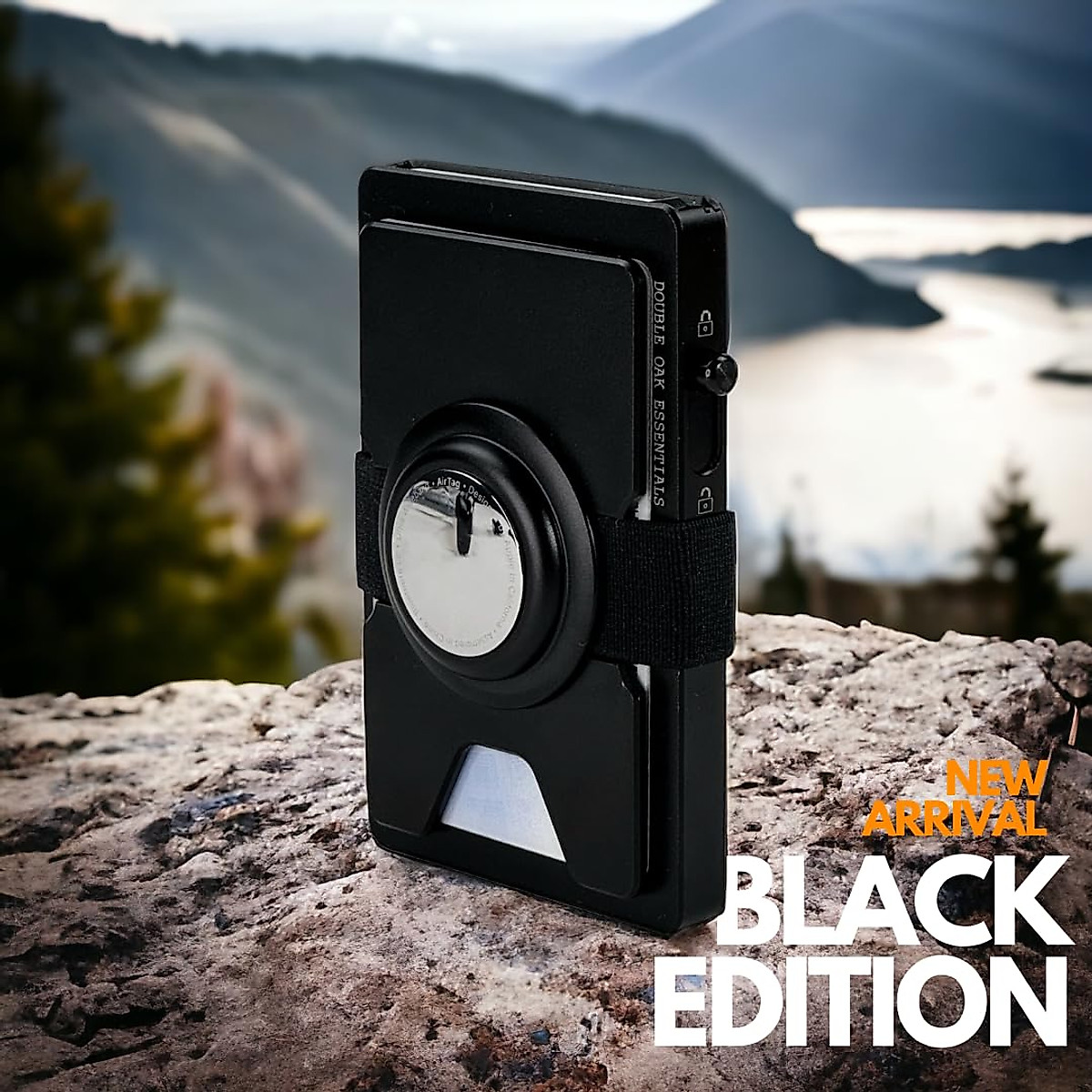 Double Oak Essentials Slim Pop-up Wallet RFID Blocking Wallet | Aluminum Cardholder for Men | Black