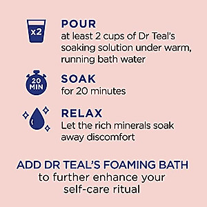 Dr Teal's Pure Epsom Magnesium Salt Soak, Wellness Therapy with Rosemary & Mint, 3 lbs (Pack of 4)