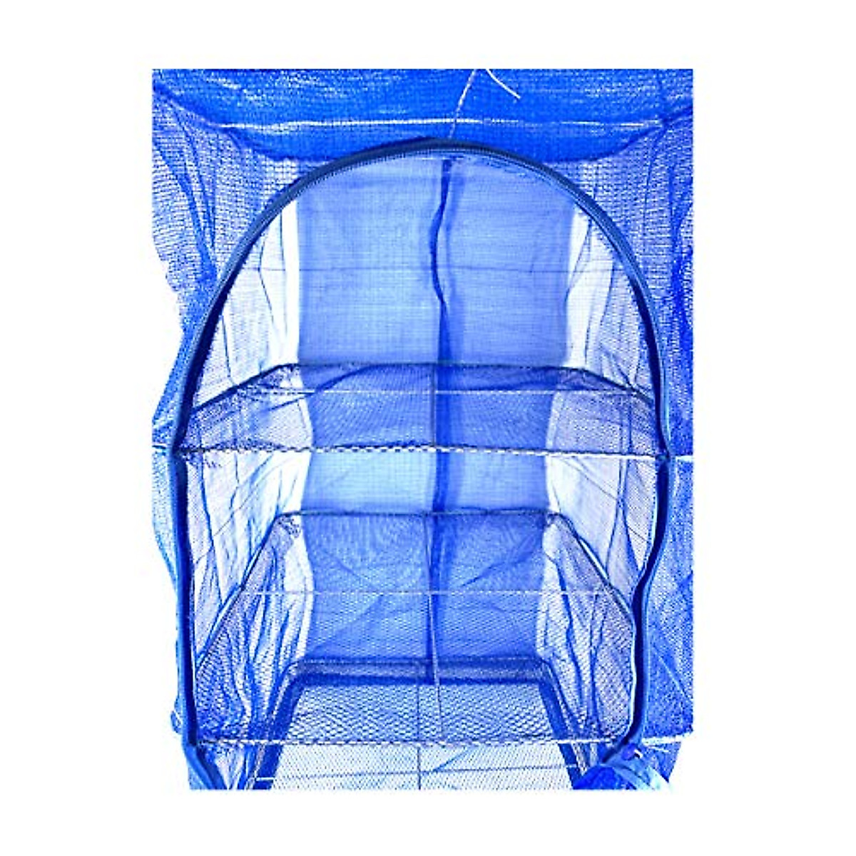 FaFaVila 15.7inch Blue 3 Layer Non-Toxic Nylon Netting Collapsible Mesh Hanging Drying Dry Rack Net Food Dehydrator Receive Storage Carrying Bag (40x40cm/15.7x15.7inch, Blue)