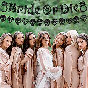 Generic Bride or Die Bachelorette Banner Party Decorations,Till Death Do Us Party,Black Glitter letters Bachelorette Party Decor Banner,Funny Wedding Engagement,Bridal Shower Party Decorations