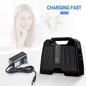 PKPOWER 6.6FT AC Adapter for G-Project G-Boom G-650 G650 Wireless Bluetooth Boombox Speaker Replacement Power Supply Cord Charger- Black
