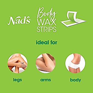 Nad's Body Wax Strips Hair Removal For Women At Home plus 4 Calming Oil Wipes, 24 Count