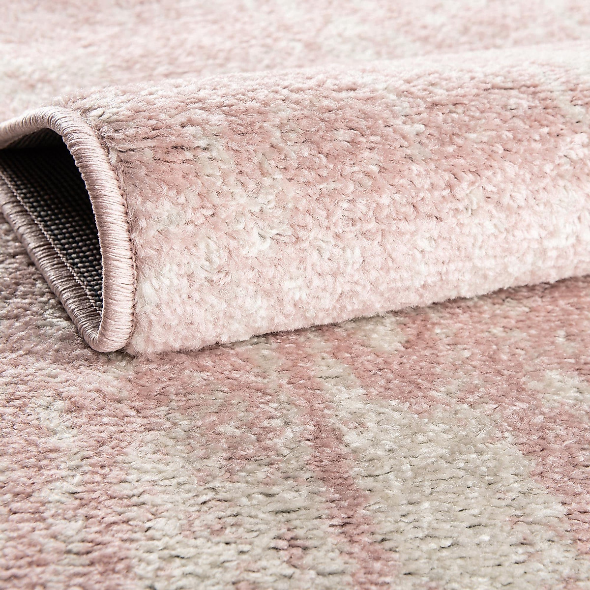 Unique Loom Lennon Collection Area Rug - Zal (4' 1" Round, Pink/ Ivory)