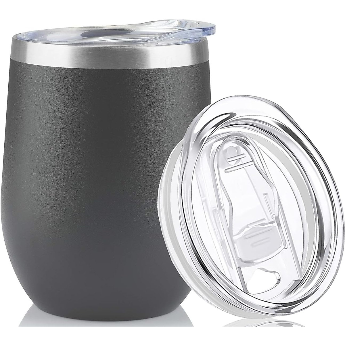 12oz Wine Tumbler Lid, 2 Pack Tumbler Replacement Lids, Inner Diameter 2.9 Inch, Spill Proof Tumbler Covers for 12oz Stainless Steel Travel Coffee Mug and Cup Accessories, White