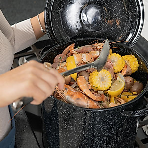 Granite Ware 15.5 Qt Steamer, with Lid and Insert. Enameled steel perfect for seafood, soups or sauces.