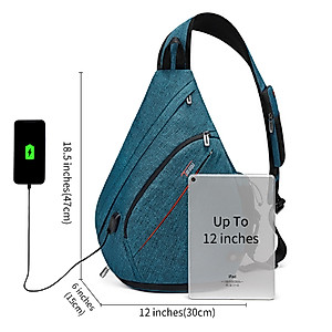 TUDEQU Sling Backpack,8 Pockets One Strap Backpack for Men Large Sling Bag,19L Single Strap Backpack for Men