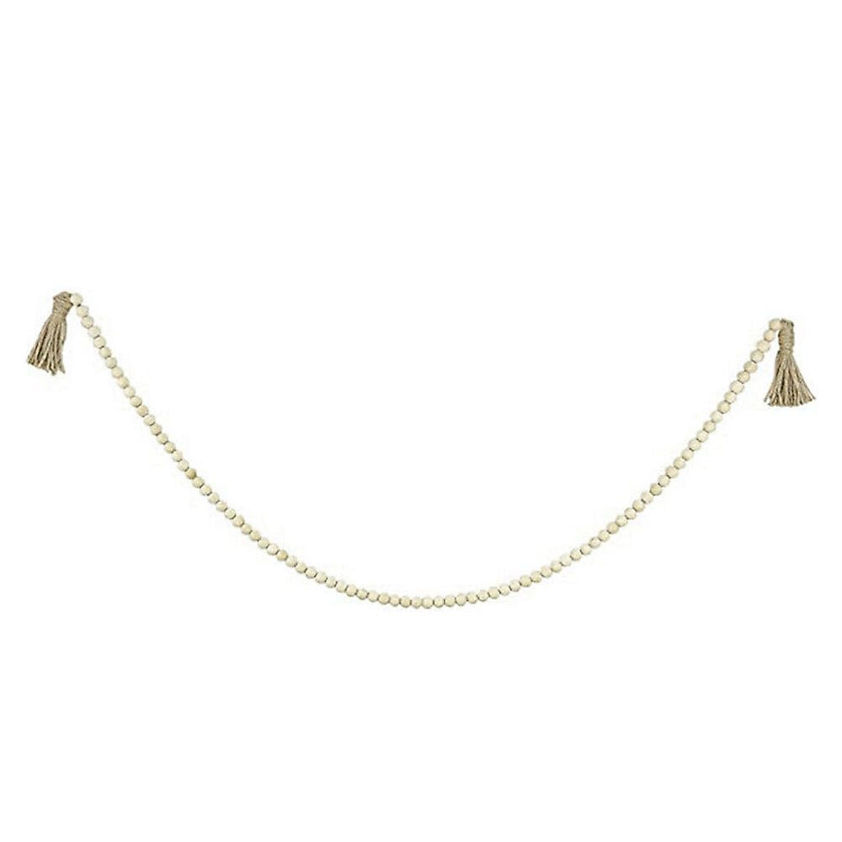 IMIKEYA Farmhouse Wood Bead Garland - Tassel Garland Decor - Boho Room Decor Farmhouse Wall Decor for Home