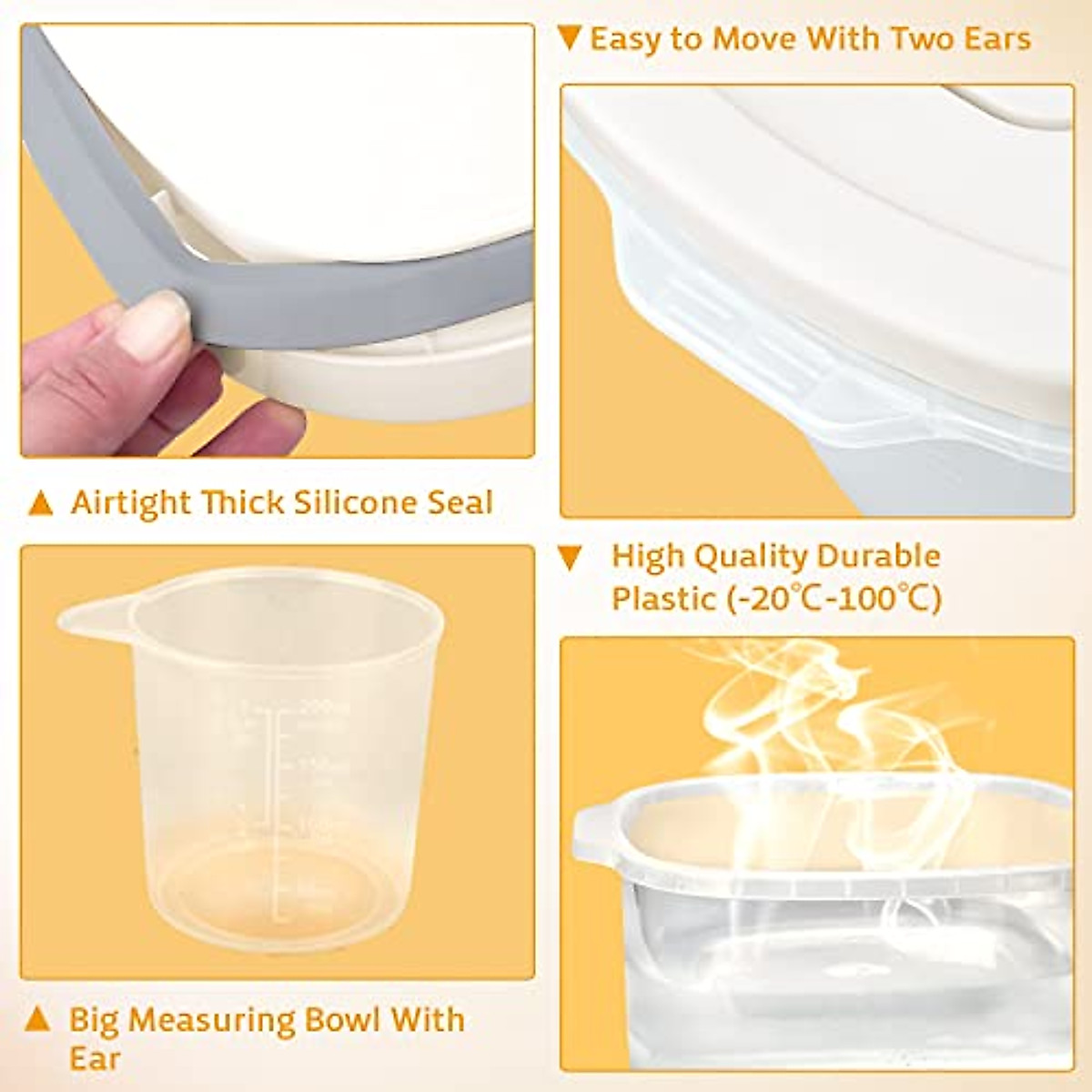 Uppetly Large Airtight Food Storage Container Bin, 20-lb Dry Food Rice Container with Lid-Lock Handle and Measuring Cup. Cereal, Flour Dog Cat Pet Food Containers