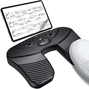 LEKATO Wireless Page Turner Pedal Ipad, Rechargeable Music Page Turner Foot Pedal Bluetooth Page Turner Pedal Silent Page Turner Pedal Wireless Page Turner Pedal for Ipad Tablets Phones App Controller