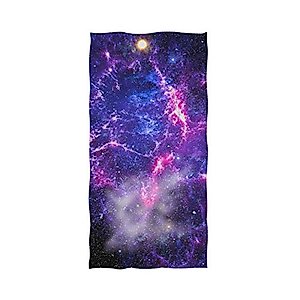 Naanle Magic Outer Space Beautiful Nebula Print Soft Bath Towel Highly Absorbent Large Hand Towels Multipurpose for Bathroom, Hotel, Gym and Spa (16 x 30 Inches)