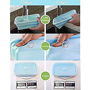 BPA Free Silicone Food Storage Containers with Airtight Plastic Lids Set Of 3 Space Saving Microwaveable Freezer Dishwasher Safe Collapsible Leftover or Meal Prep Lunch Box