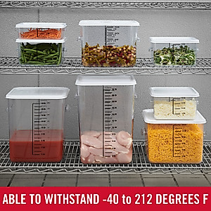 Rubbermaid Commercial Products, Plastic Space Saving Square Food Storage Container for Kitchen/Sous Vide/Food Prep, 12 Quart, Clear