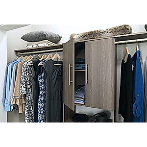 ClosetMaid SuiteSymphony Wood Closet Door Set Pair, Add On Accessory, Modern Style, for Storage Clothes, for 25 in. Units, Graphite Grey/Satin Nickel