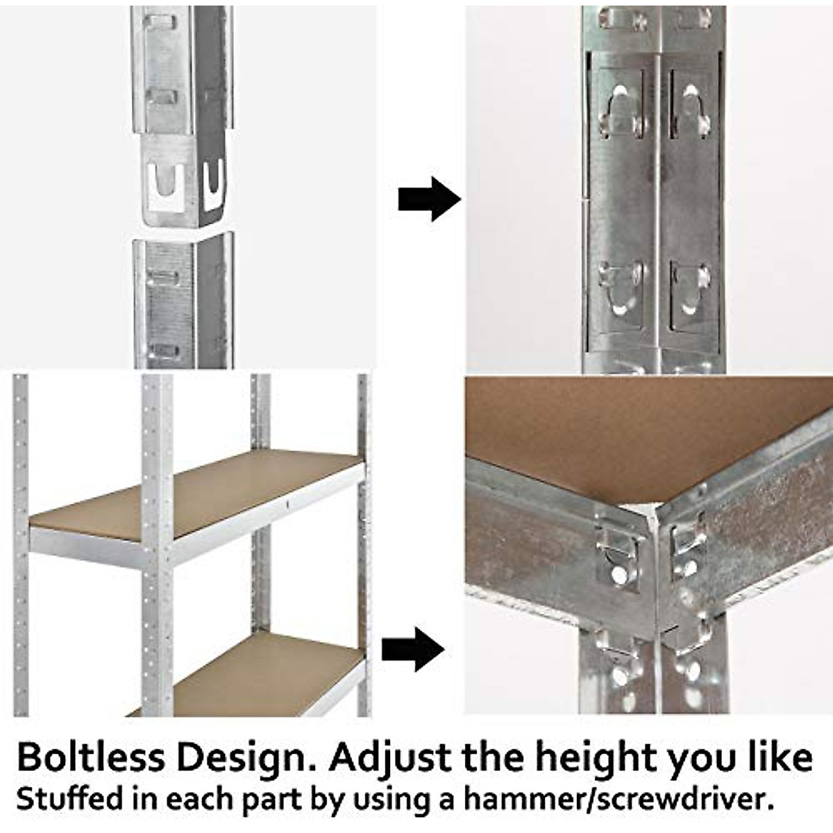 5-Tier Storage Shelves Unit 150x70x30cm Saving Space Heavy Duty Steel Multi Purpose 5 Level Adjustable Metal Garage Shelfing