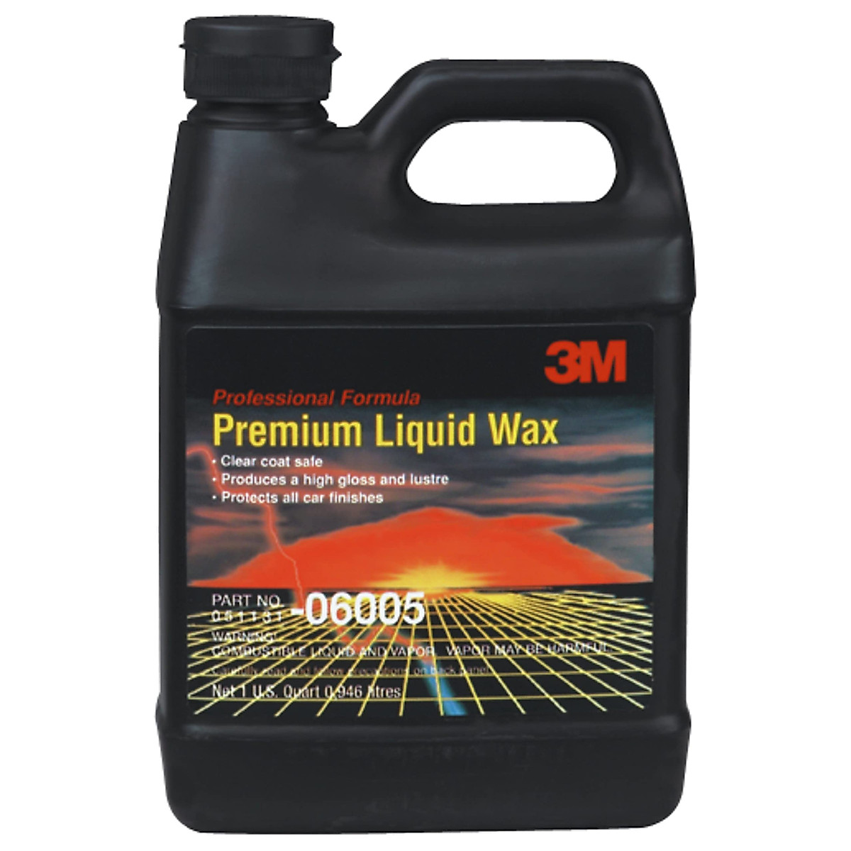 3M Premium Liquid Wax, 06005, 1 qt (32 fl oz/46 mL)