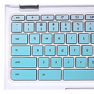Keyboard Skin Compatible with 14" Dell Inspiron Chromebook 14 2-in-1 C7486 Touch-Screen (Not Compatible for 11.6" Dell Chromebook 3180 3189 3181 3120 5190 & Dell 13.3" Chromebook 3380) Ombre Mint