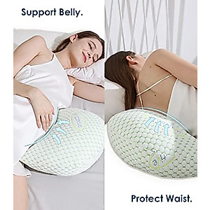 Oternal Pregnancy Pillows for Sleeping, Maternity Pillow for Pregnant Women, Body Pillow with Latex Filling, Wedge Pillow for Sleeping, Hips, Back Support with Removable Cover