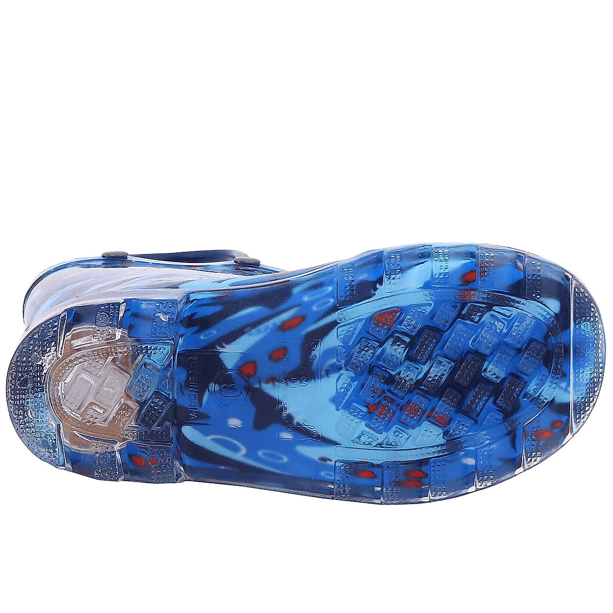 Western Chief Kids Light-Up Waterproof Rain Boot, Blue 8 M US Toddler