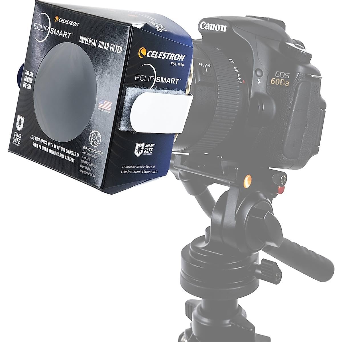 Celestron – EclipSmart Safe Solar Eclipse Telescope and Camera Filter – Meets ISO 12312-2:2015(E) Standards – Works with Your Telescope, Spotting Scope, or DSLR Camera – Observe + Photograph Eclipses