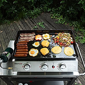 Royal Gourmet PD1302 3-Burner 26,400-BTU Portable Gas Grill Griddle, Flat Top for Outdoor Camping, Tailgating, Picnics, Silver