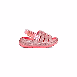 UGG Unisex-Child Sport Yeah Glitter Sandal, Pink, 4 Big Kid