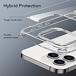 ESR for iPhone 14 Pro Max Case, 3 Stand Modes, Military-Grade Drop Protection, Supports Wireless Charging, Slim Back Cover with Stand, Phone Case for iPhone 14 Pro Max, Metal Kickstand Case, Clear