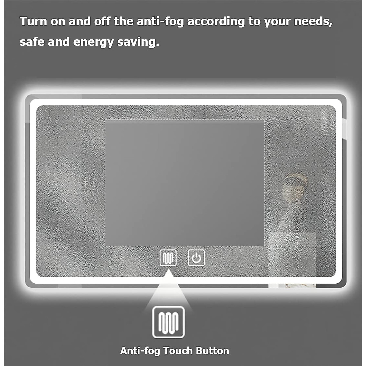 WinZo 30"x20" LED Bathroom Vanity Mirror with Adjustable Lights Wall Mounted Anti-Fog Waterproof, Horizontal Installation